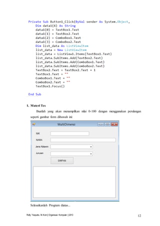 Part 7 - Mengenal Array di Visual Basic .Net