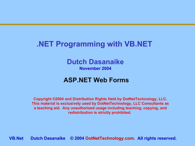 Vb.Net Web Forms | PPT