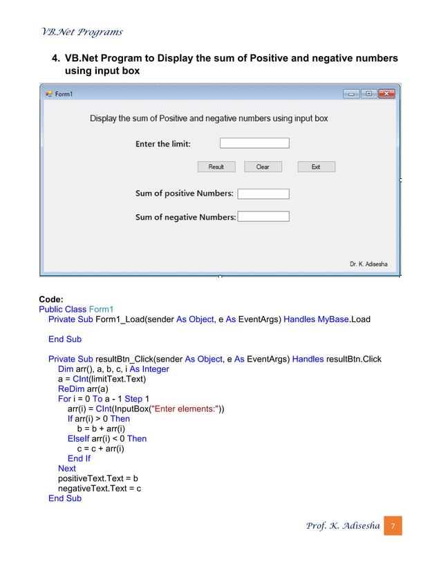 Vb Net Labpdf 