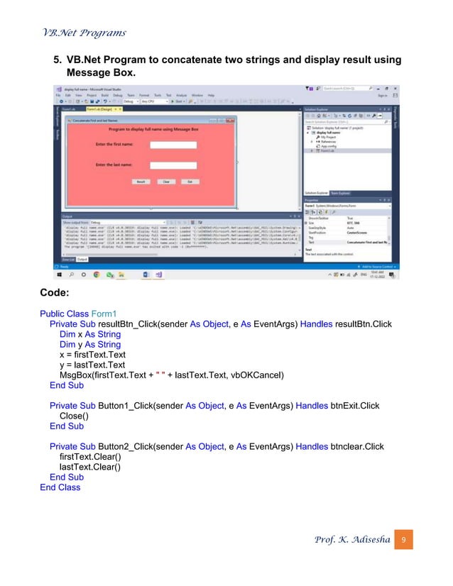 Vb Net Lab Pdf