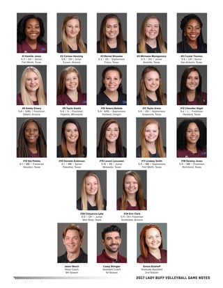 WT Volleyball Game Notes (10-9-17) | PDF