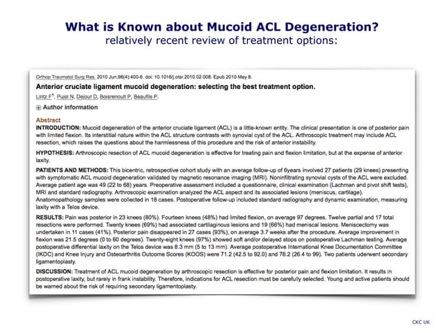 Mucoid ACL Degeneration | PPT