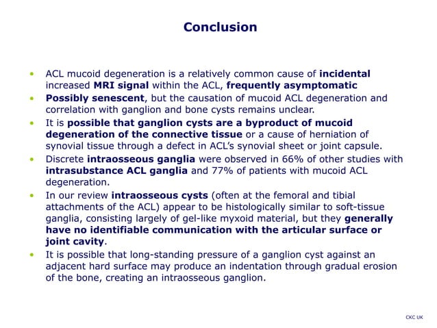 Mucoid ACL Degeneration | PPT