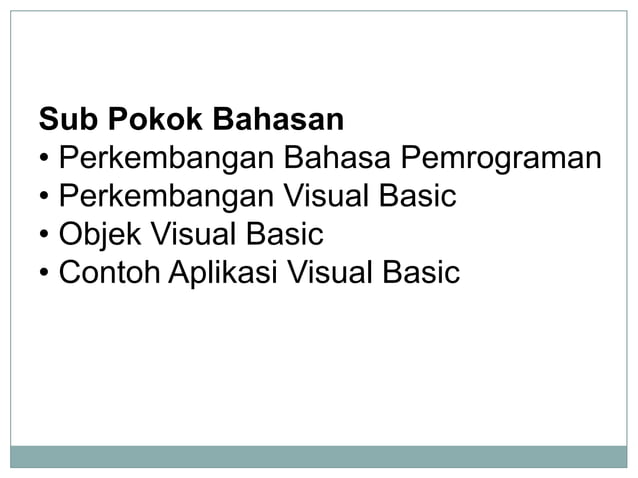 konsep pemrograman Visual Basic | PPTX