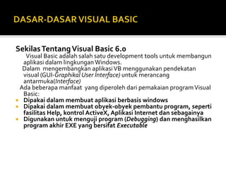 konsep pemrograman Visual Basic | PPTX