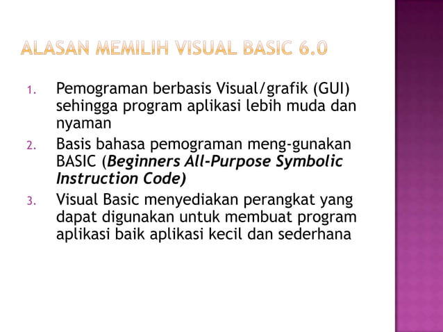 konsep pemrograman Visual Basic | PPTX