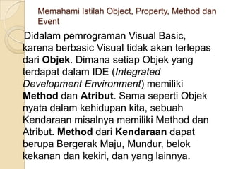 konsep pemrograman Visual Basic | PPTX