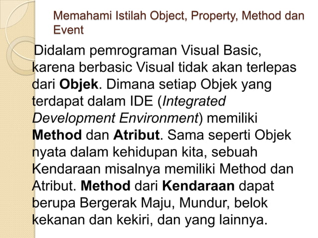 konsep pemrograman Visual Basic | PPTX