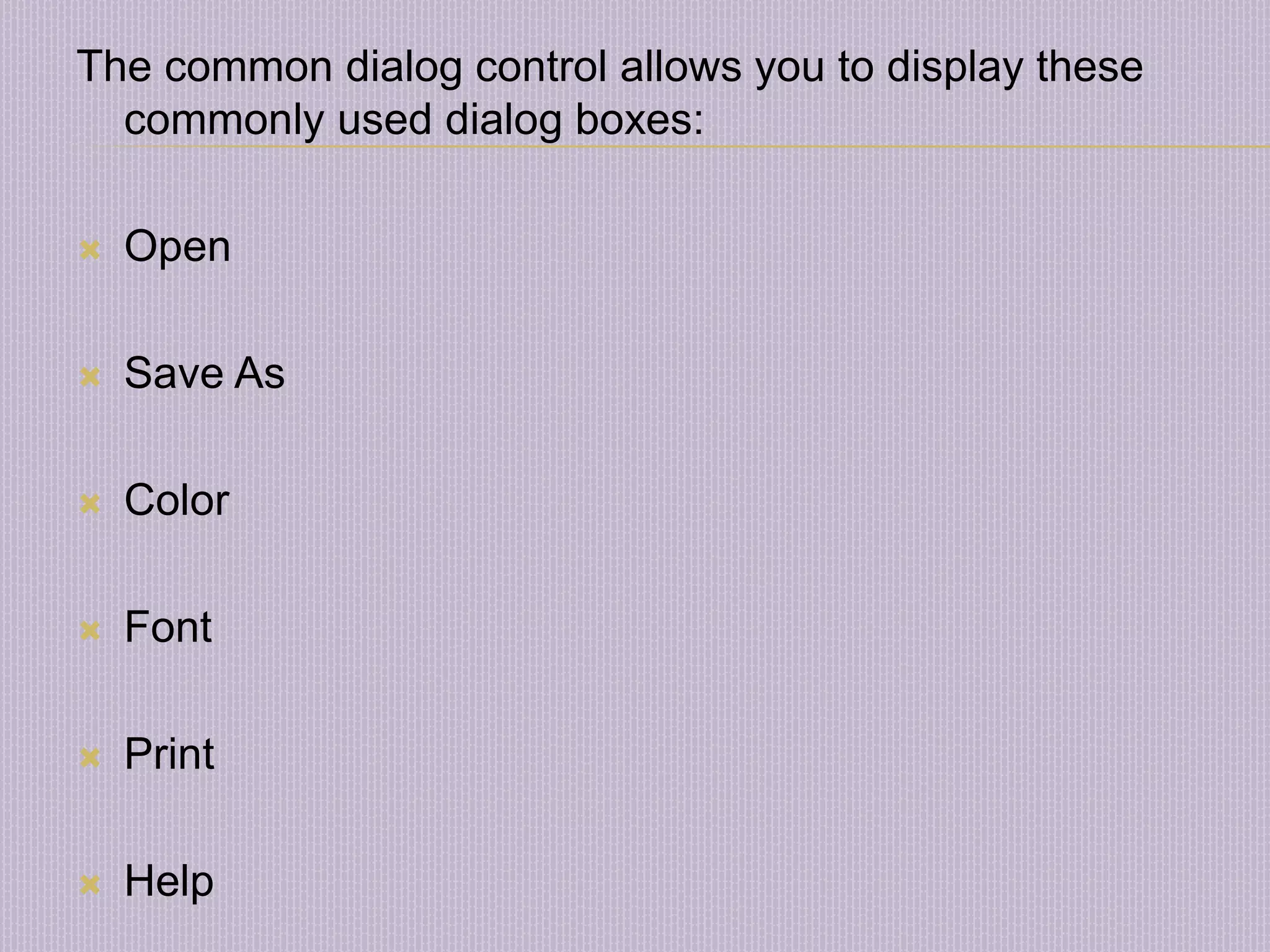 Visual Basic Controls ppt | PPTX