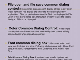 Visual Basic Controls ppt | PPTX