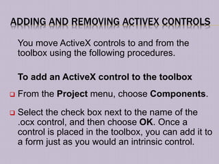 Visual Basic Controls ppt | PPTX