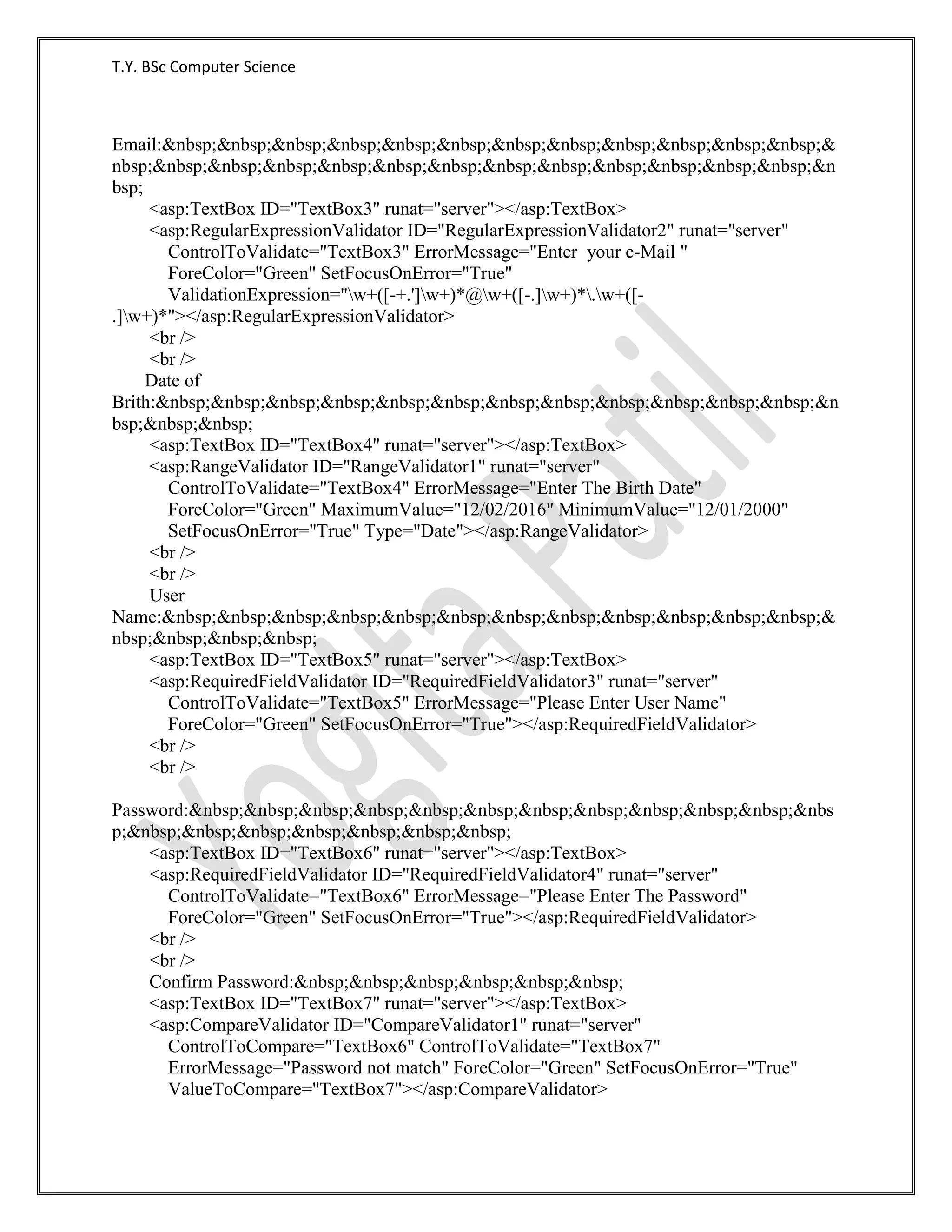 TYCS Visual Basic Practicals | PDF
