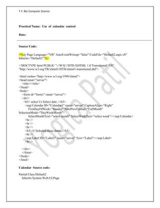 TYCS Visual Basic Practicals | PDF
