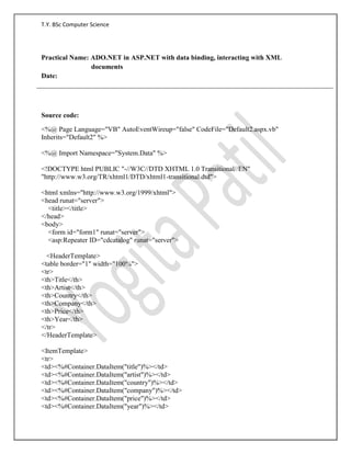 TYCS Visual Basic Practicals | PDF