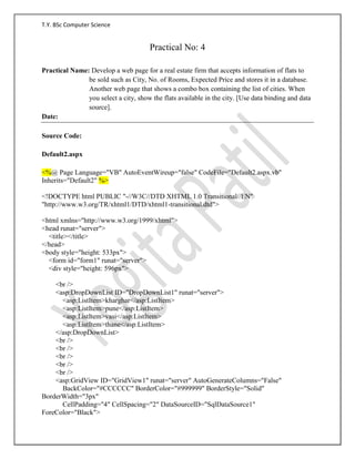 TYCS Visual Basic Practicals | PDF