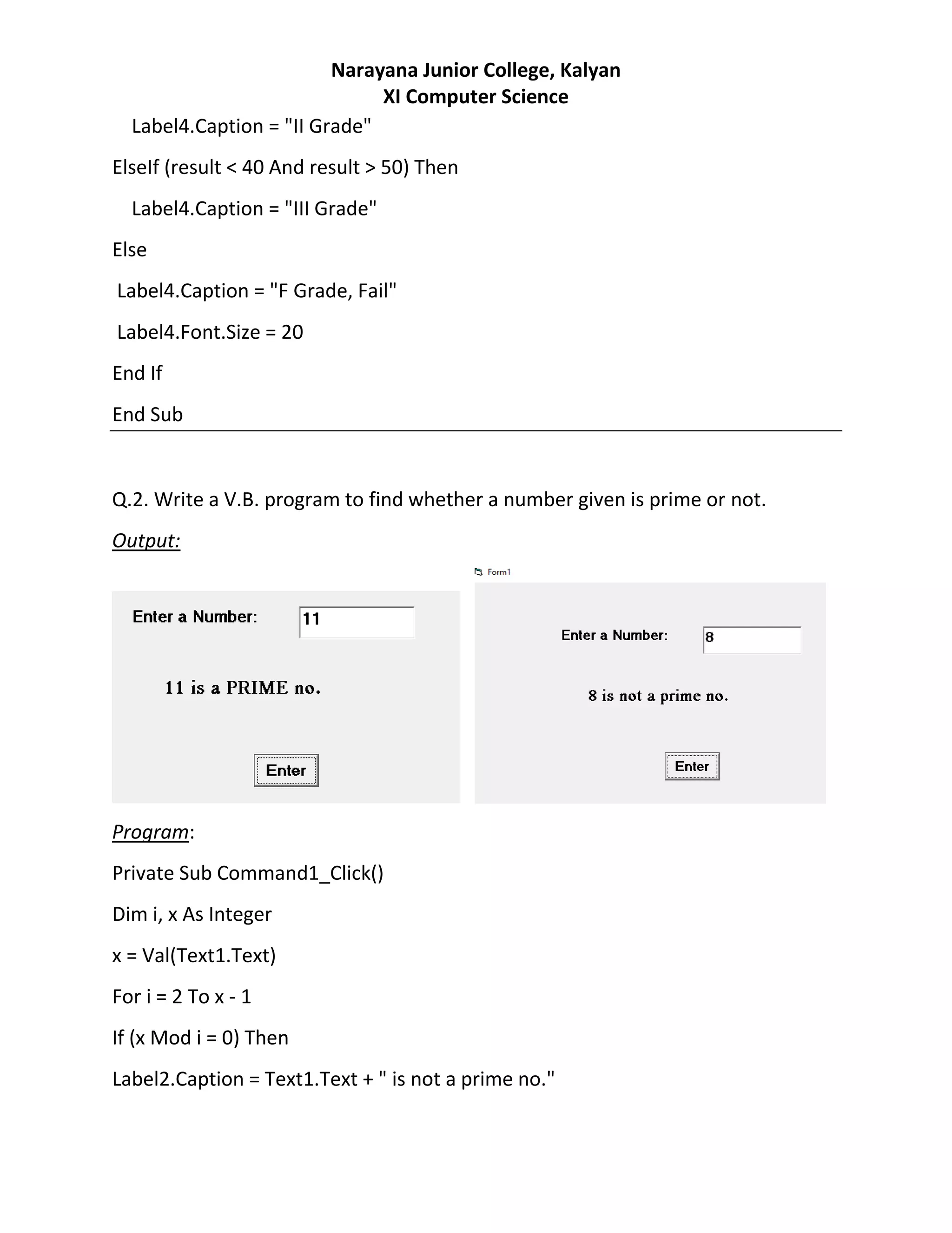 Visual Basic Source Codes For Class 11 Hsc Paper 1 Practicals Pdf