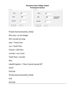 Visual Basic Source Codes for Class 11 HSc Paper 1 Practicals | PDF | Computing | Technology ...