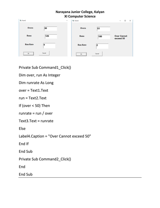 Visual Basic Source Codes for Class 11 HSc Paper 1 Practicals | PDF | Computing | Technology ...