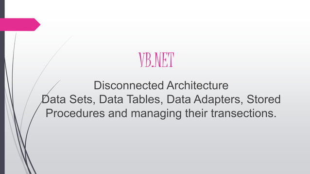 Disconnected Architecture and Crystal report in VB.NET | Databases | Computer Software and ...