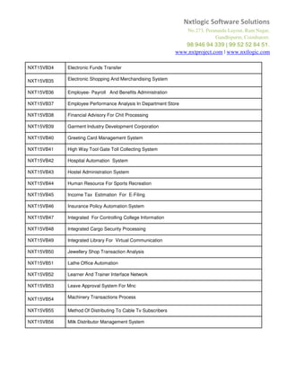 Vb.Net Project Titles with Abstracts | PDF