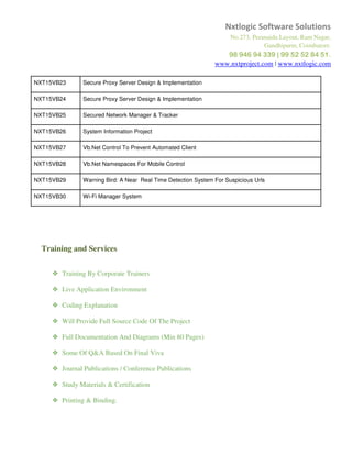 Vb.Net Project Titles with Abstracts | PDF