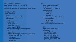 Deploy TOSCA Network Functions Virtualization (NFV) Workloads in OpenStack | PPT