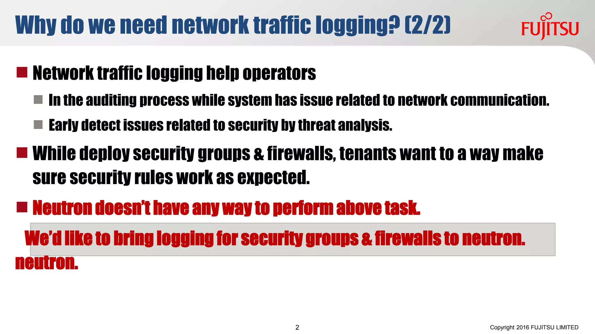 [vbrownbag presentation] network_traffic_logging | PPTX