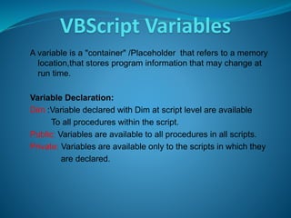 Vbscript | Ppt
