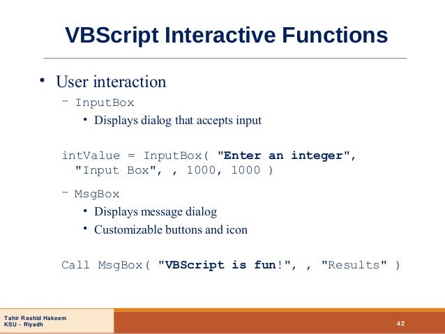 Vb script