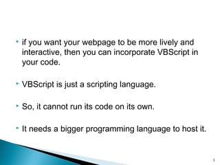 Vb script | PPT
