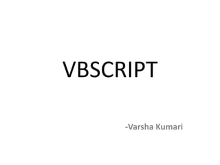Vbscript | PPT