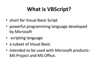 Vbscript | PPT