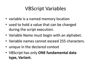 Vbscript | PPT