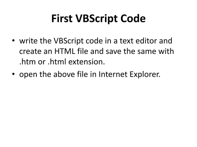 Vbscript | PPT