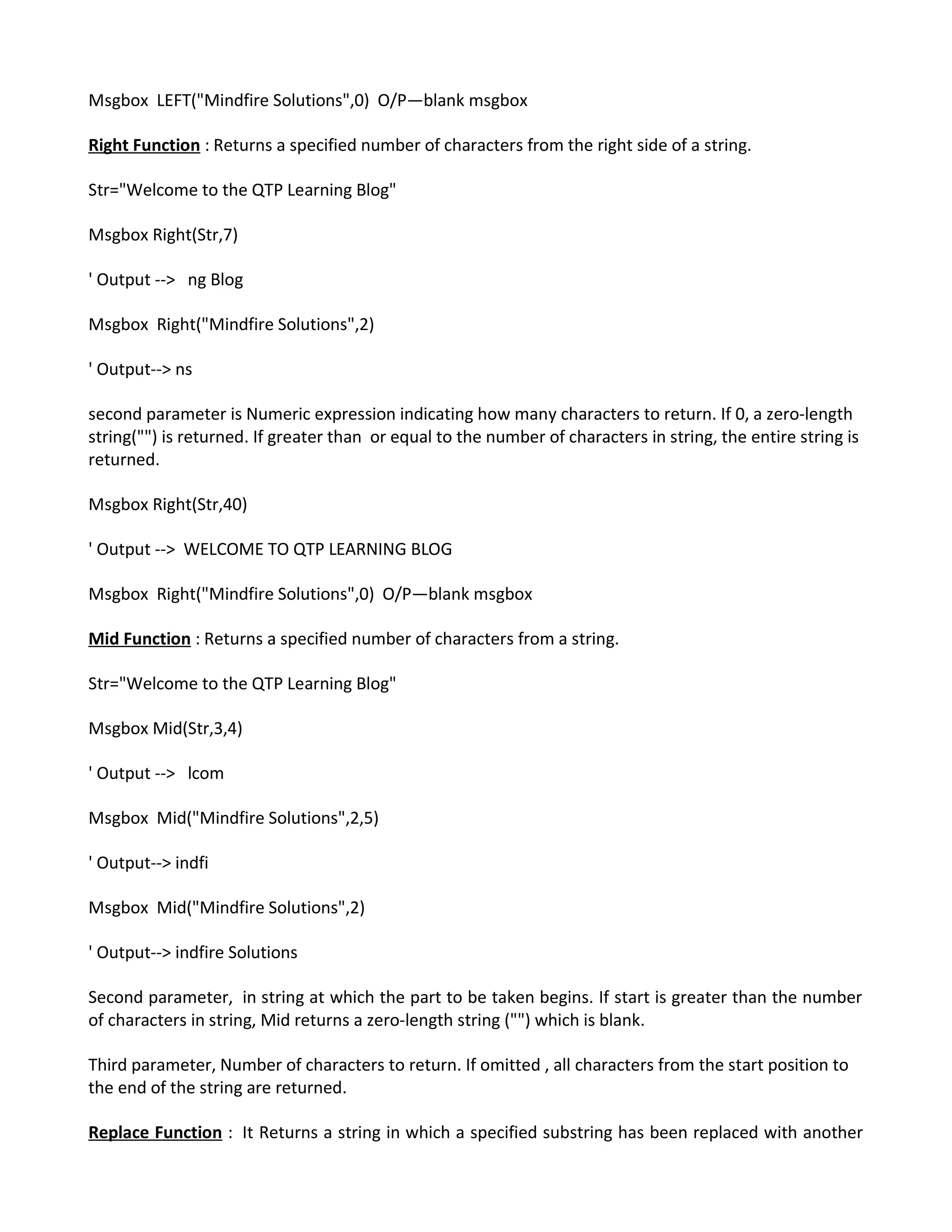 Learn VbScript -String Functions | PDF