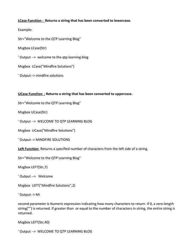 Learn VbScript -String Functions | PDF