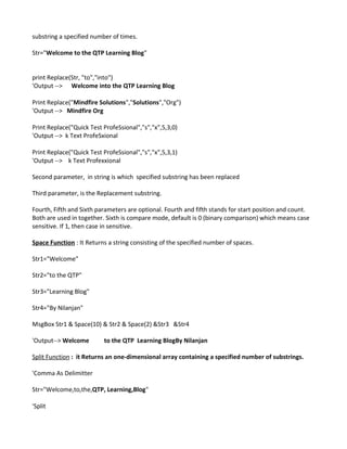 Learn VbScript -String Functions | PDF