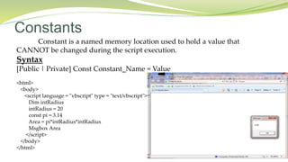 Vb script final pari | PPTX