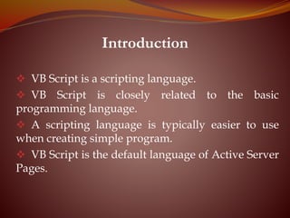 Vb script in asp | PPT