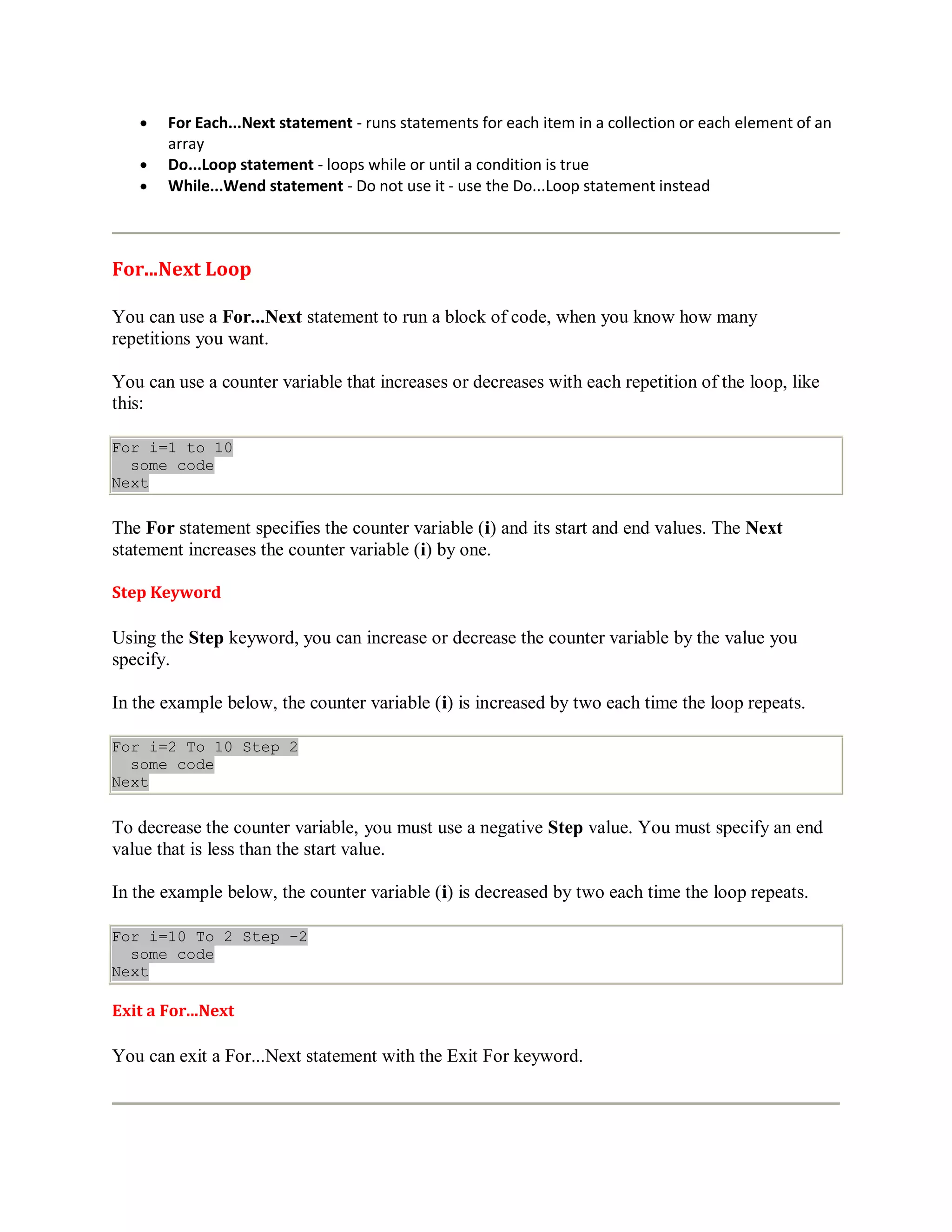 Vb script tutorial | PDF