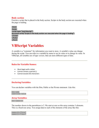 Vb script tutorial | PDF