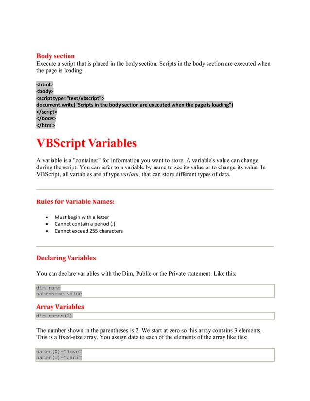Vb Script Tutorial Pdf