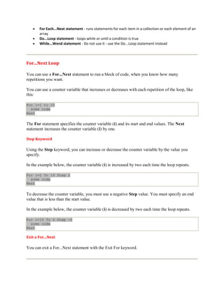 Vb script tutorial | PDF