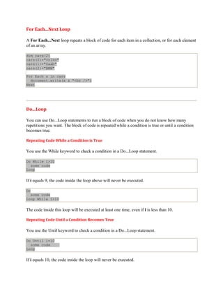 Vb script tutorial | PDF