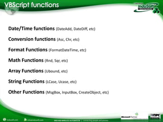 InduSoft VBScript Webinar | PPTX