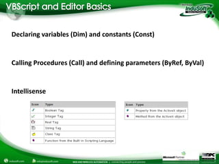 InduSoft VBScript Webinar | PPTX