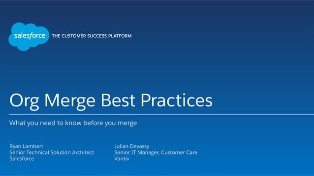 Org Merge Best Practices | PPT