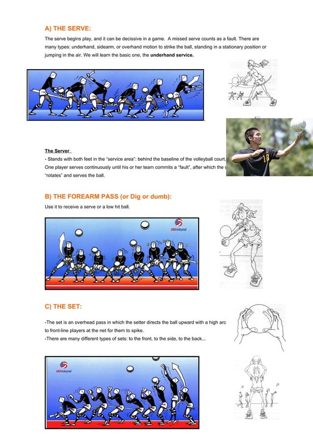 Volleyball notes 4ESO | PDF