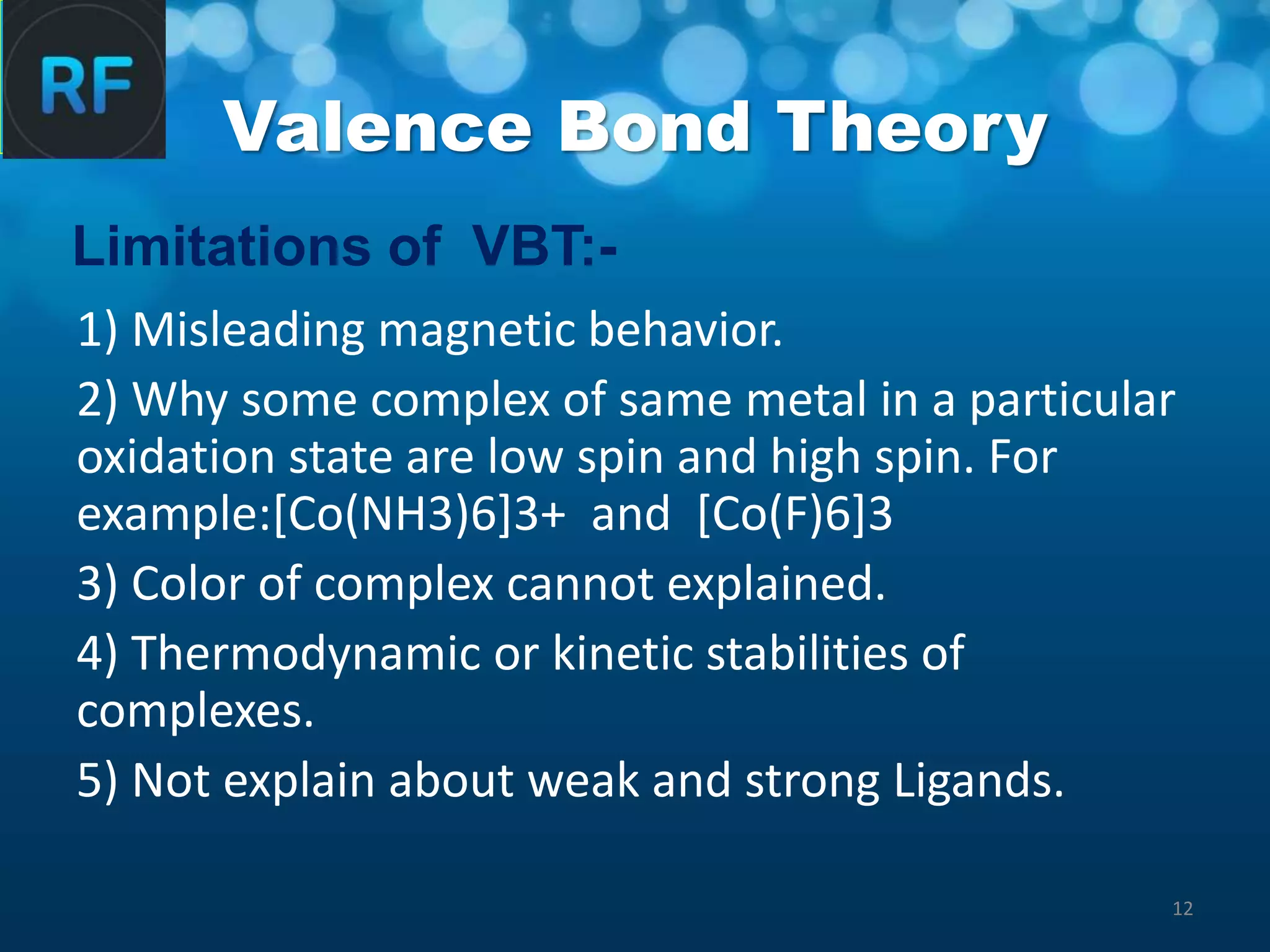 VBT valance bond theory | PPTX