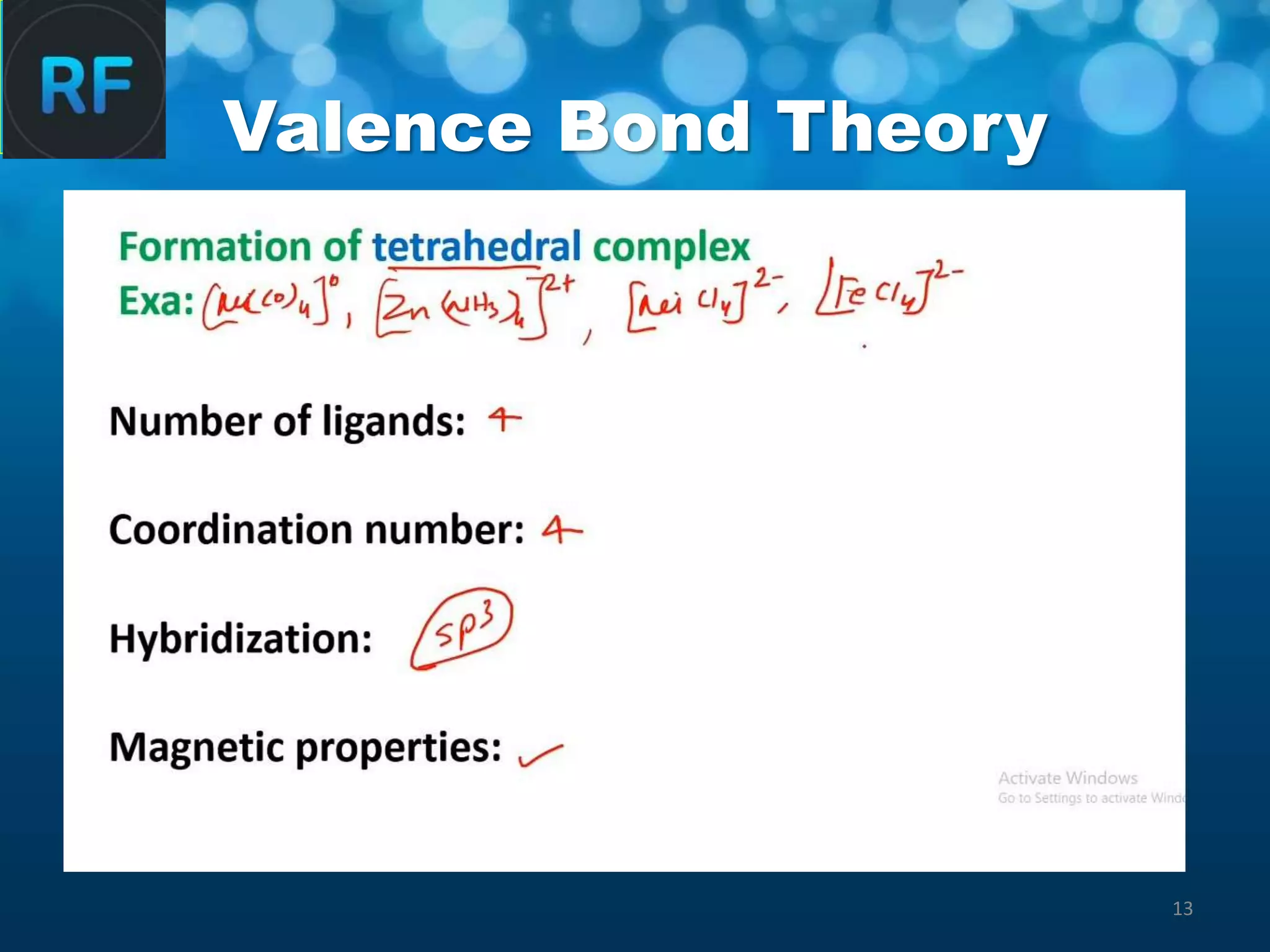 VBT valance bond theory | PPTX